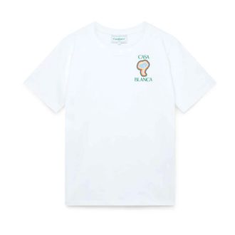 Casablanca Homme, Tops, Blanc, Taille: 2XL Coton Logo T-Shirt