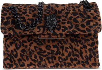 Kurt Geiger Mittelgroße Kensington Schultertasche mit Leoparden-Print - Braun