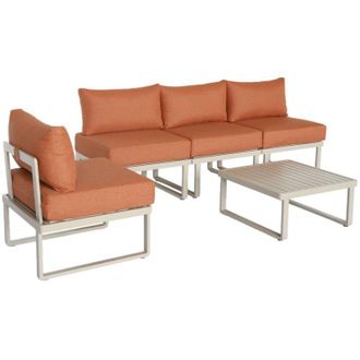 Sweeek Modulares Gartenm&ouml;bel-Set aus Aluminium f&uuml;r 4 Personen