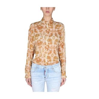 Dsquared2 Crepe Shirt - - Blouses & Shirts - Damen - Orange - M