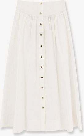 Tory Burch Cotton skirt with logoed buttons - TORY BURCH - gender_Woman