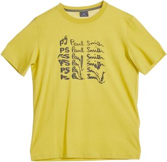 Paul Smith Homme, Tops, Jaune, Taille: XL T-shirt Logo Onda