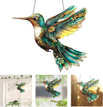 Generic Sonnenf&auml;nger, 2D Farbiger Sonnenf&auml;nger aus Acryl, Lichtf&auml;nger f&uuml;r Kolibri, Fensterdeko H&auml;ngend, Kolibri Anh&auml;nger, Kreative Wohnaccessoires, f&uuml;r Fenste