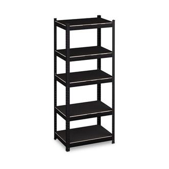 Relaxdays &Eacute;tag&egrave;re &agrave; Charge Lourde, HLP: 150x60x40 cm, 5 Niveaux, Acier, Meuble de Stockage, Cave, Atelier, Garage, Noire