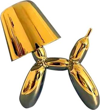 Generic Lampe de table en forme de chien ballon, statue de chien mignon, lampe de bureau rechargeable sans fil, 3 couleurs, intensit&eacute; variable, contr&ocirc;le tacti