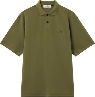 Stone Island Homme, Tops, Vert, Taille: M Polo en piqu&eacute; &agrave; manches courtes 50/2