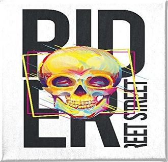 Homemania Wandbild, Skull-Citations-Motiv, für Wohnzimmer, Schlafzimmer, mehrfarbig, aus Polyester, Holz, 60 x 3 x 60 cm