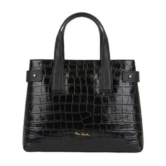 Pierre Cardin Sac &agrave; main en cuir effet crocodile - Femme - Sacs - Noir - Taille: ONE Size