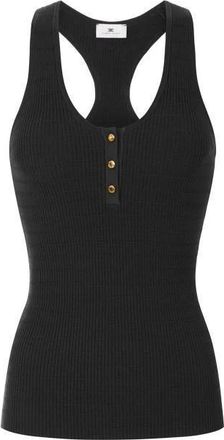 Elisabetta Franchi Femme, Tops, Noir, Taille: 38 FR Micro-braided Knit Top
