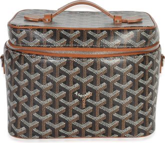 Goyard Gold Black Goyardine Canvas Muse Vanity Case
