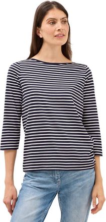 Cecil Damen 3227486 Gestreiftes Shirt, urban Dark Blue, X-Small