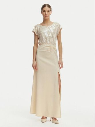 Rinascimento Rinascimento Abendkleid CFC0020276002 Beige Slim Fit