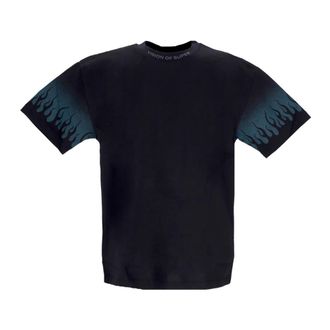 Vision Of Super Flames Logo Tee Schwarz/Gr&uuml;n - - Tops - Herren - Schwarzk - L