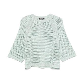 Fabiana Filippi Femme, Pulls, Vert, Taille: 42 FR Tricot &agrave; col rond