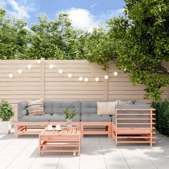 vidaXL 6-tlg. Garten-Lounge-Set mit Kissen Massivholz Douglasie - Vidaxl