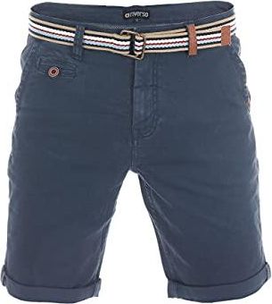 Riverso RIVKlaas Short chino pour homme avec ceinture Coupe droite Bermuda stretch Vert Rouge Bleu Beige Gris 30 31 32 33 34 36 38 40 42 44 46, Bleu foncé (59