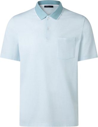 Maerz Softes Piqu&eacute;-Poloshirt aus mercerisierter Baumwolle mit Kontrastkragen in
