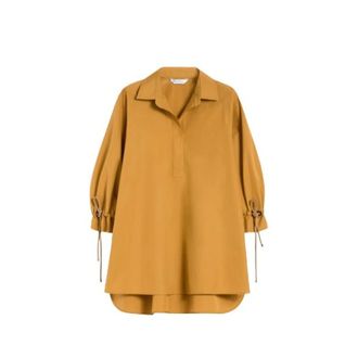 Max Mara Femme, Blouses et Chemises, Beige, Taille: 32 FR Mxmadorni Blouse en Popeline