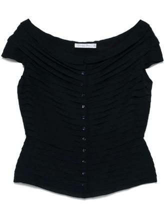 Dior haut en soie (années 2010) - Bleu