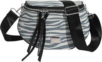 Generic Sac &agrave; bandouli&egrave;re en cuir synth&eacute;tique imprim&eacute; l&eacute;opard z&eacute;br&eacute; pour femme, travail, shopping, voyage, quotidien, bleu, 400.00x250.00x150.00mm/15.75x9.84x