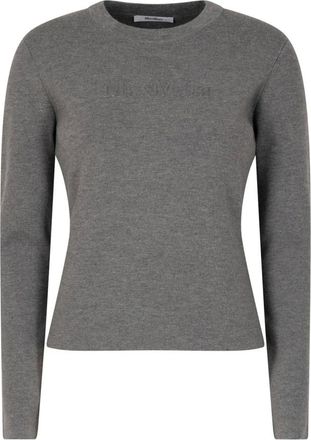 Max Mara Femme, Pulls, Gris, Taille: 34 FR Ticino Top en maille &agrave; manches longues et col rond