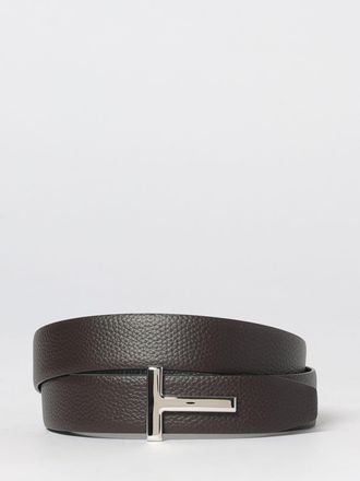 Tom Ford Ceinture T Icon r&eacute;versible en cuir grain&eacute; avec boucle monogramme