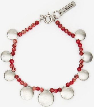 Isabel Marant Bracelet Adriel - Femme - Rouge Rio-argent&eacute; - Isabel Marant