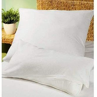 Papillon Kissenbez&uuml;ge Molton waterdicht, Baumwolle, Wei&szlig;, 60 x 70 cm