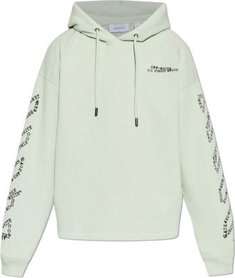 Off-white Homme, Sweatshirts et sweats &agrave; capuche, Vert, Taille: S Type Arrow Diag Loose Sweat &agrave; capuche