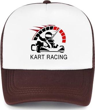 Generic Kart Racing Casquette de baseball Go Kart Racing, Marron (chapeau de camionneur), Taille unique