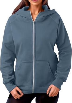 Generic Vestes pour femmes 2026 &agrave; la mode avec fermeture &eacute;clair et poche pour lautomne et lhiver, bleu clair, XXL