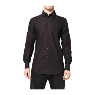 Dolce & Gabbana Klassisches Langarm-Hemd - - Shirts - Herren - Braun - M