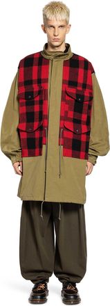 Junya Watanabe Check Wool and Cotton Canvas Coat