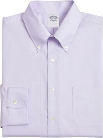 Brooks Brothers Homme, Chemises, Violet, Taille: XS Chemise Oxford Coupe Standard Infroissable &agrave; Col Boutonn&eacute;