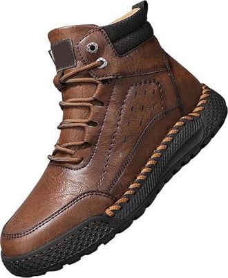 Generic Bottes hautes pour homme - Chaussures d&eacute;contract&eacute;es - Respirantes - Chaussures plates et d&eacute;contract&eacute;es - Bottes dhiver rembourr&eacute;es chaudes pour homme,