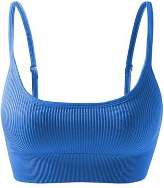 Generic Soutien-gorge de sport 2026 r&eacute;sistant aux chocs et affaissement, pour la course &agrave; pied, le yoga, sans anneau en acier, bleu, M