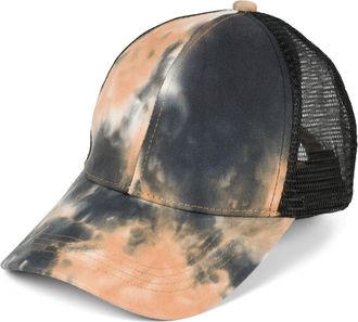 styleBREAKER Cap Ponytail Baseball Cap Batik mit Mesh Einsatz