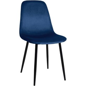 Clp Chaise de cuisine &eacute;l&eacute;gante avec des bords m&eacute;lang&eacute;s recouverts de velours diff&eacute;rentes couleurs colore : bleu