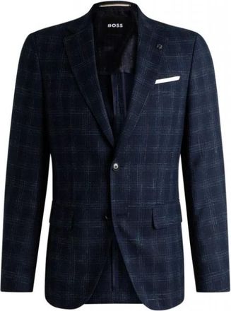 HUGO BOSS Homme, Vestes, Bleu, Taille: L Blazer ajust&eacute;