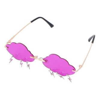 Supvox Lunettes de Soleil sans Monture Motif Nuage et &Eacute;clair Protection UV Adapt&eacute;es aux F&ecirc;tes et Photos Accessoire Mode pour Femmes