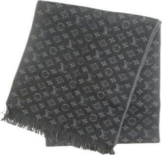 Louis Vuitton unisex, Pre-owned, Noir, Taille: ONE Size Pre-owned Laine foulards