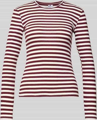 Pieces Slim Fit Langarmshirt aus Baumwoll-Mix