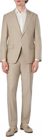 HUGO BOSS Herren Anzug beige meliert Slim Fit