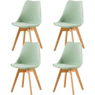 Eggree Eggree - Lot de 4 Chaises Design Plastique Scandinave Chaise de Salle à manger - Vert Clair