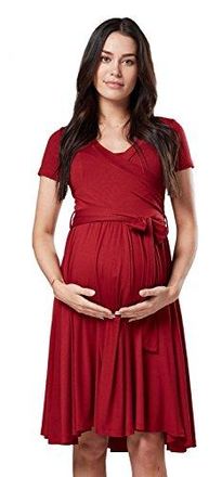 Happy Mama Happy Mama.Maternit&eacute; dallaitement Femme Robe Manche Courte Couche Double.598p (Cramoisi, 42, XL)