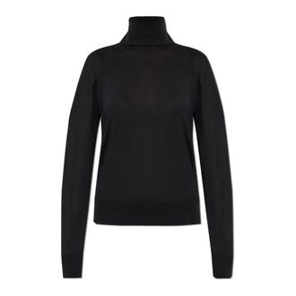 Jil Sander Femme, Pulls, Noir, Taille: 38 FR Golf avec finition en laine