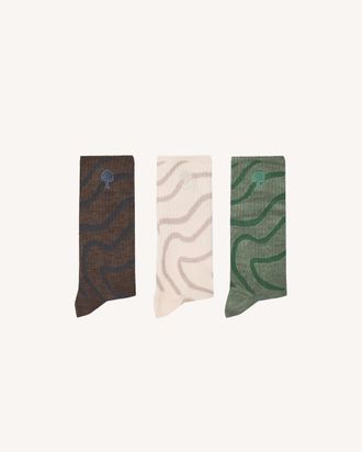 Faguo Chaussettes &eacute;crues & marron coton - SPORT SOCKS