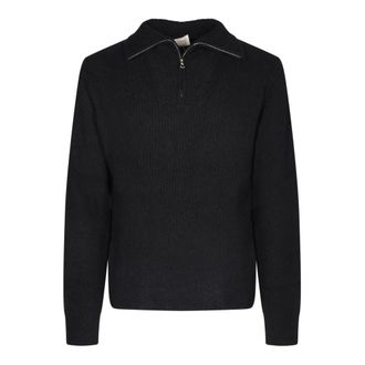 Officine G&eacute;n&eacute;rale Schwarze Strickware Aw23 Weiche Alpaka Baumwolle - - Knitwear - Herren - Schwarzk - S