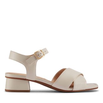Clarks Damen Serina35 Cross Sandale, Cream Leather, 37.5 EU