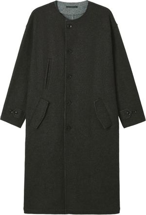 Yohji Yamamoto Einreihiger Mantel mit Klappentasche - Grün